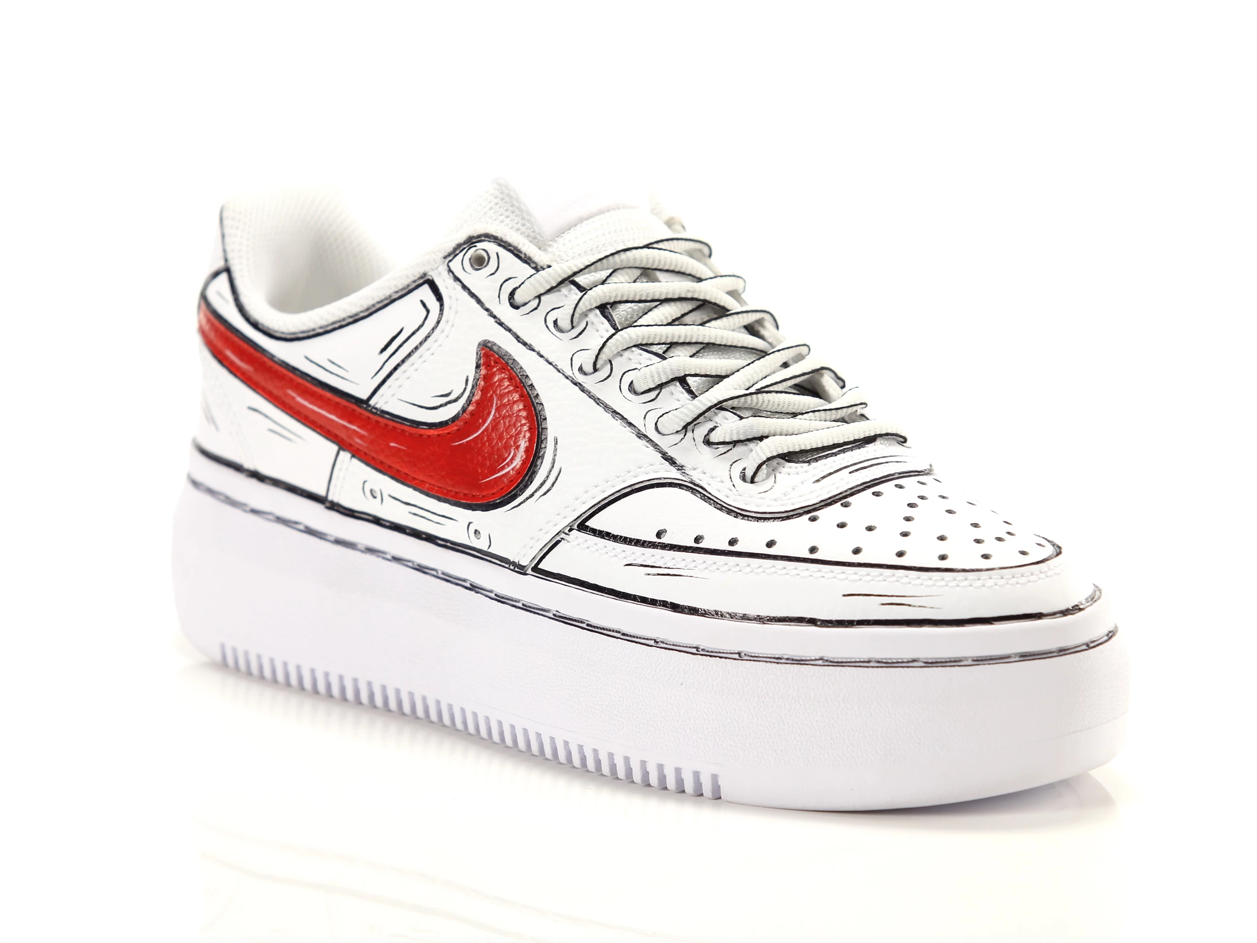 Nike Court Vision Platform Comics Swoosh Red woman DM0113 100 CM5 ...