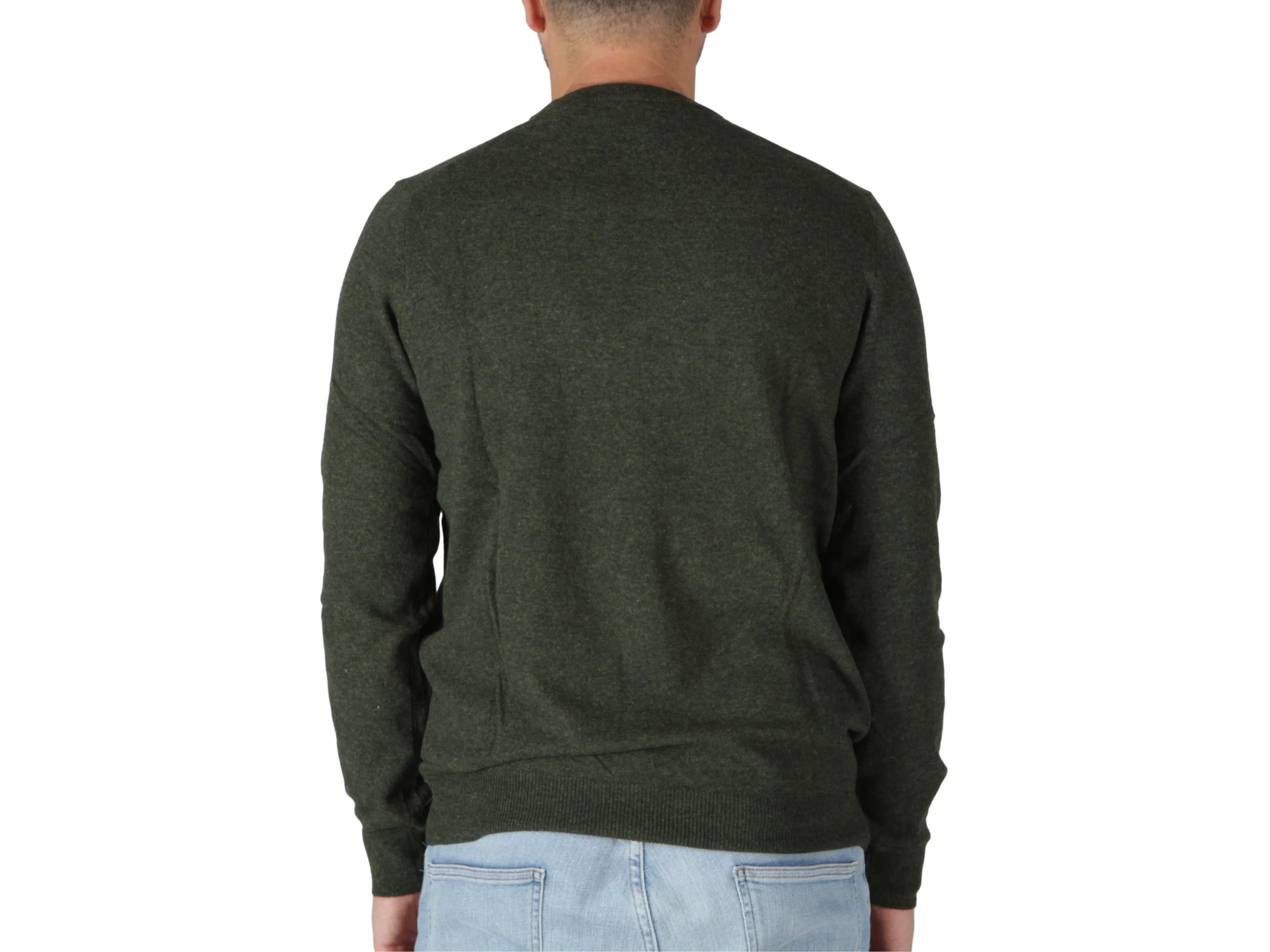 Lambswool Blend Crew Neck Jumper Dark Green Marl - Felpe uomo Lyle ...