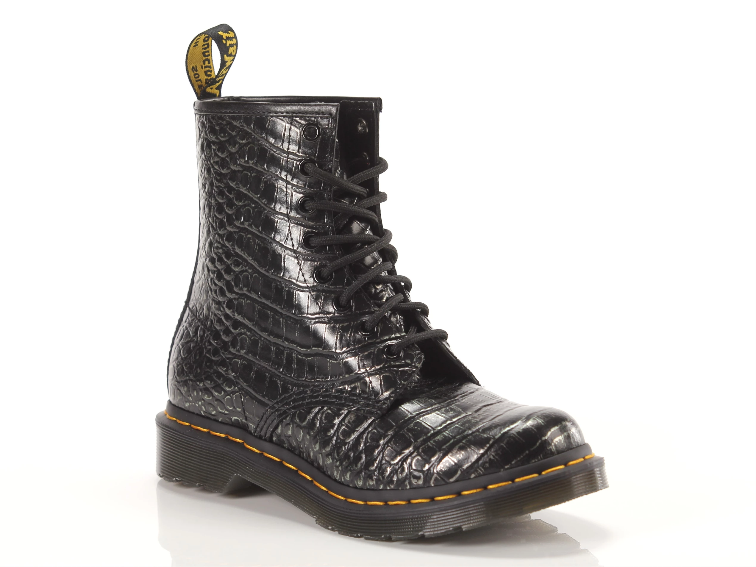 Dr Martens 1460 Gunmetal Croc Embross woman 27249029 | YOUSPORTY