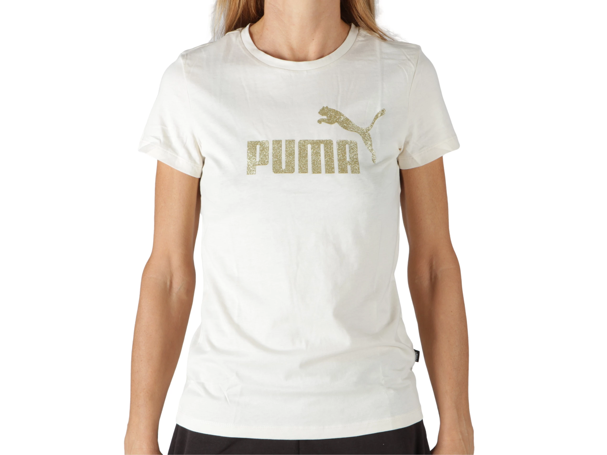 Puma ESS+ Glitter logo Tee woman 682100 87 | YOUSPORTY
