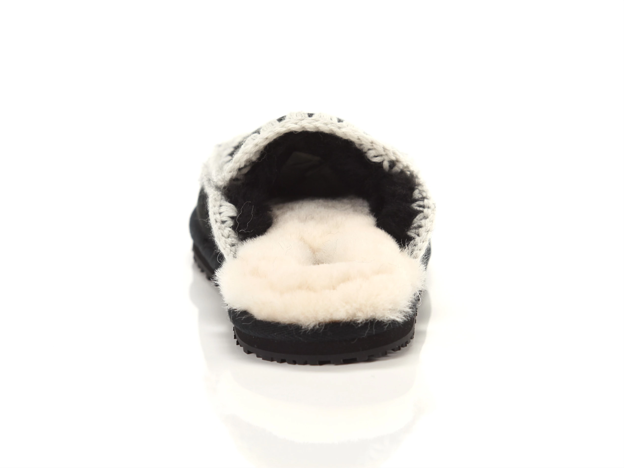 Suede Slipper Full Eskimo Stitch Black Suede - Ciabatte donna Mou ...