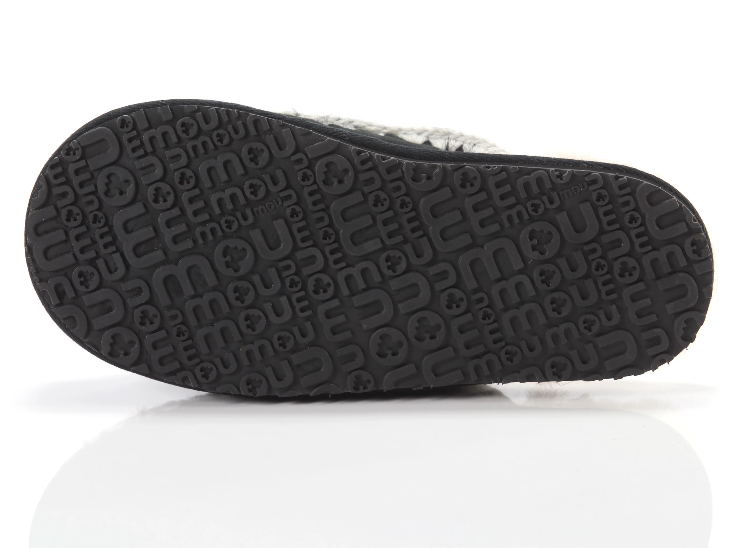 Suede Slipper Full Eskimo Stitch Black Suede - Ciabatte donna Mou ...