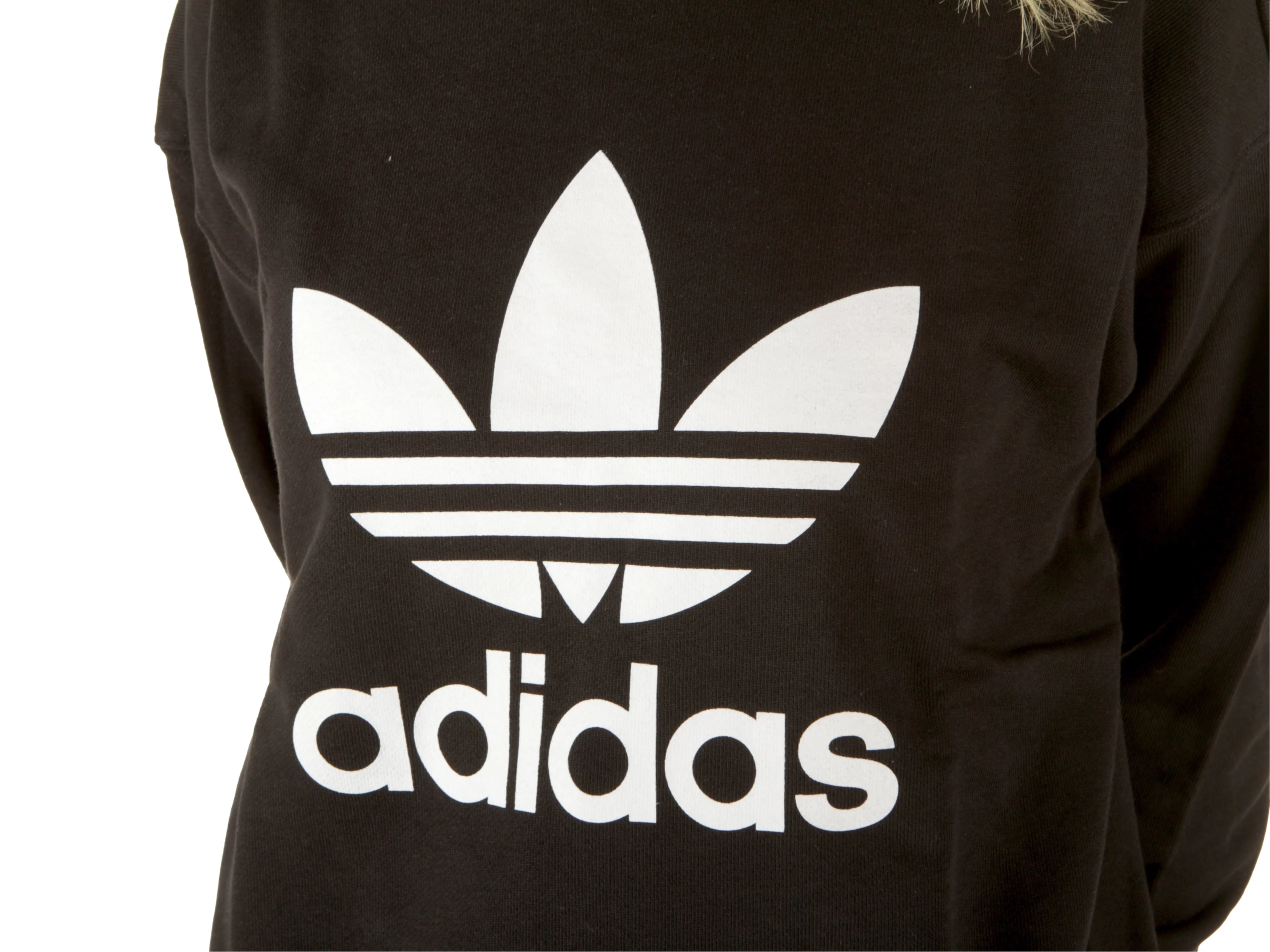 Adidas Trf Crew Sweat Black White woman FM3272 | YOUSPORTY