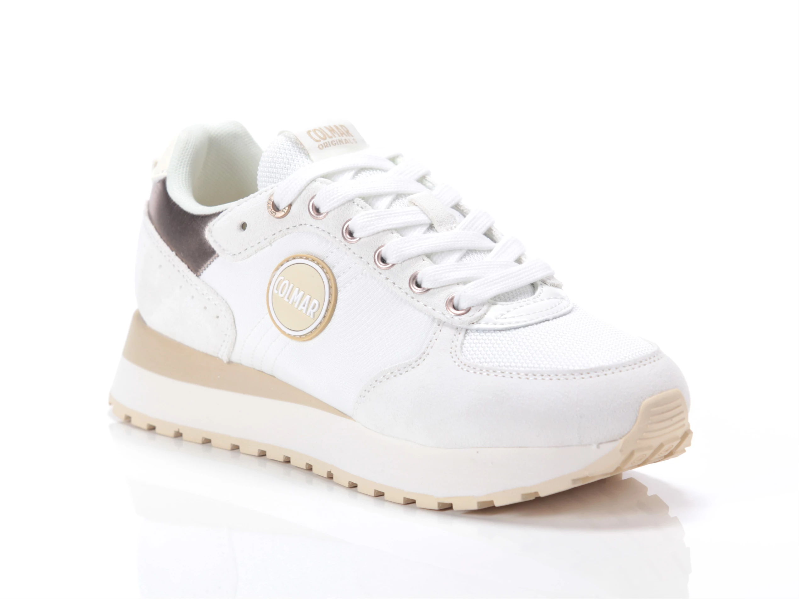Colmar Travis Authentic 050 High Outsole White Beige woman ...