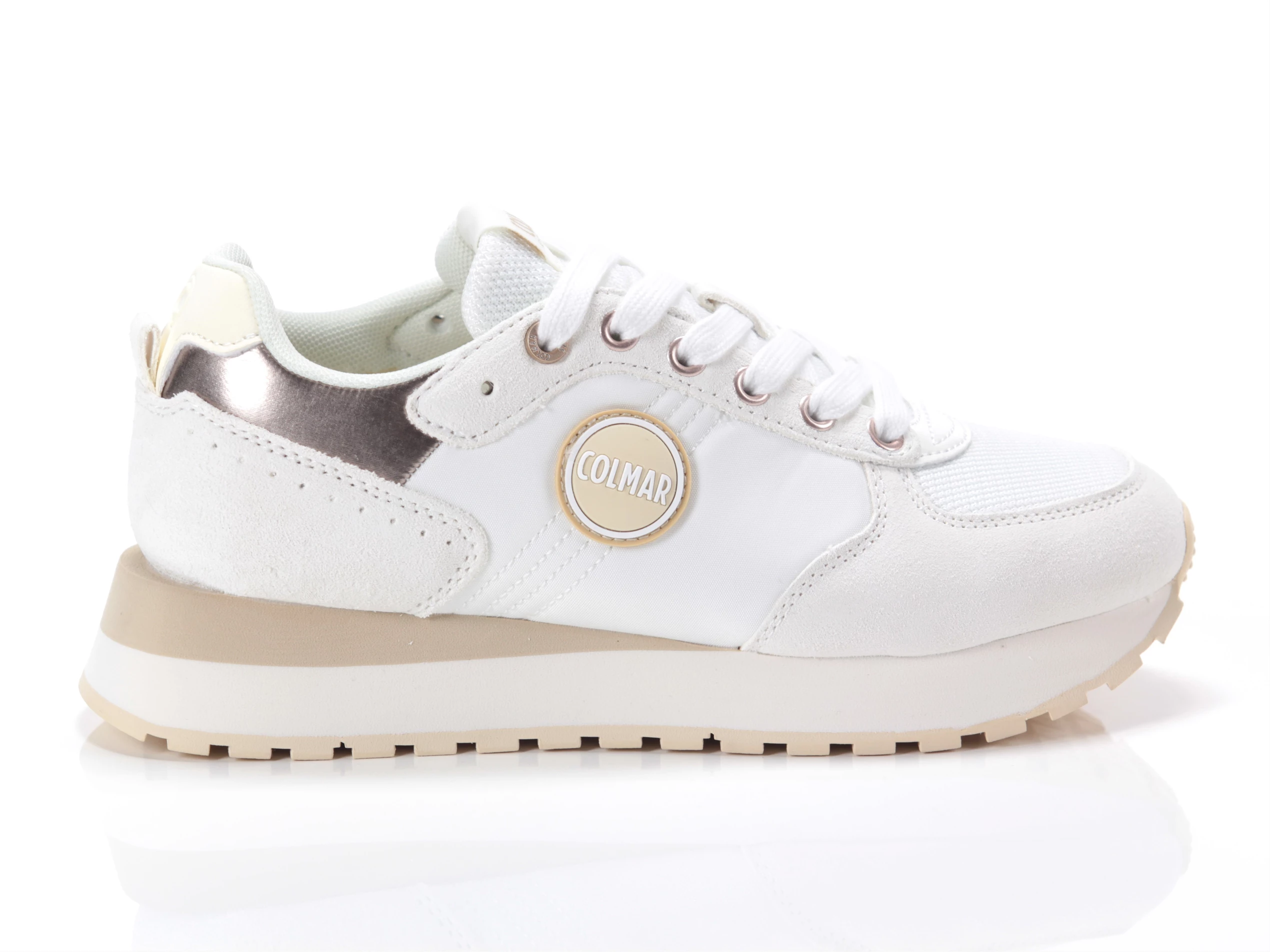 Colmar Travis Authentic 050 High Outsole White Beige woman ...
